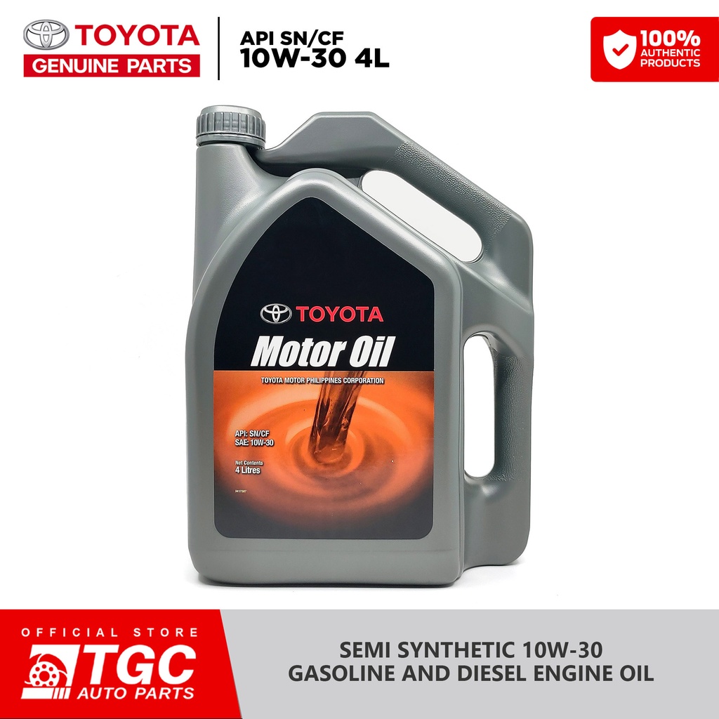 Toyota Genuine Semi Synthetic 10w30 Gasoline / Diesel Engine / Motor ...