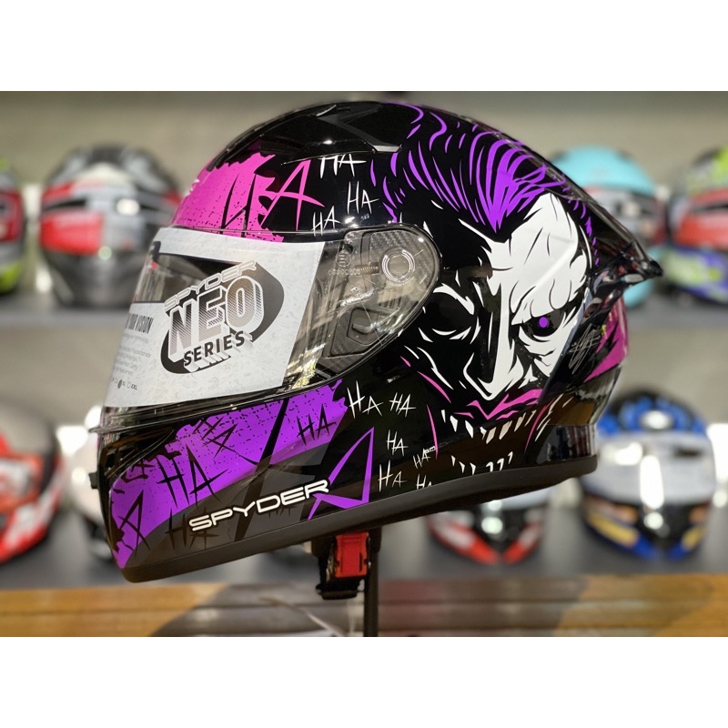 SPYDER PHOENIX + JOKER Full-Face Single Visor Helmet + Free Clear Visor ...