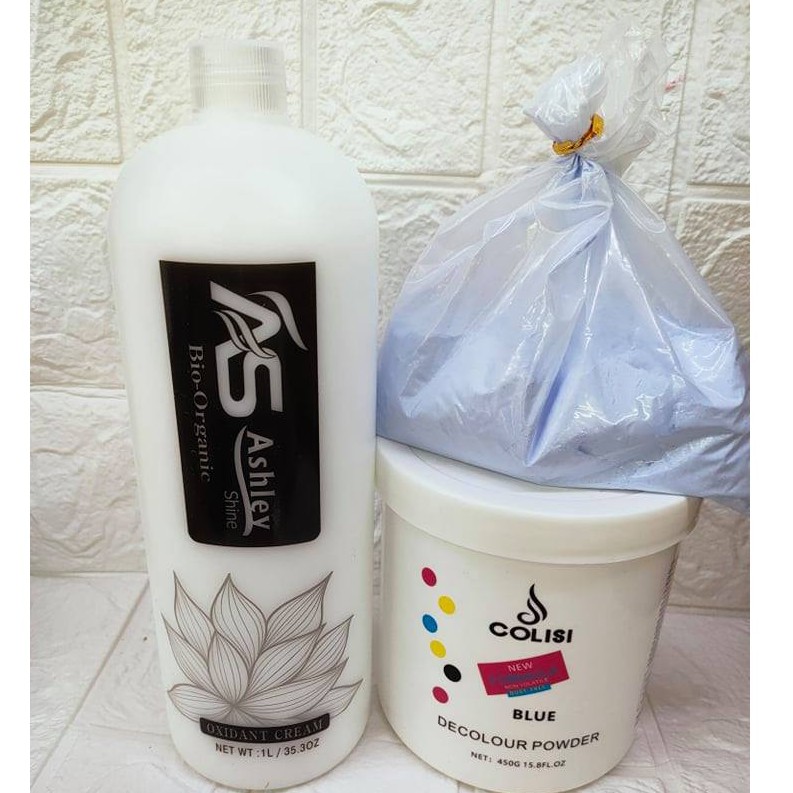 1 Set colisi Hair Bleaching Powder 450g with Ashley Oxidizing Cream ...