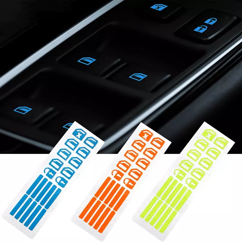 NEW Car Door Window Luminous Switch Button Sticker Lift Fluorescent ...