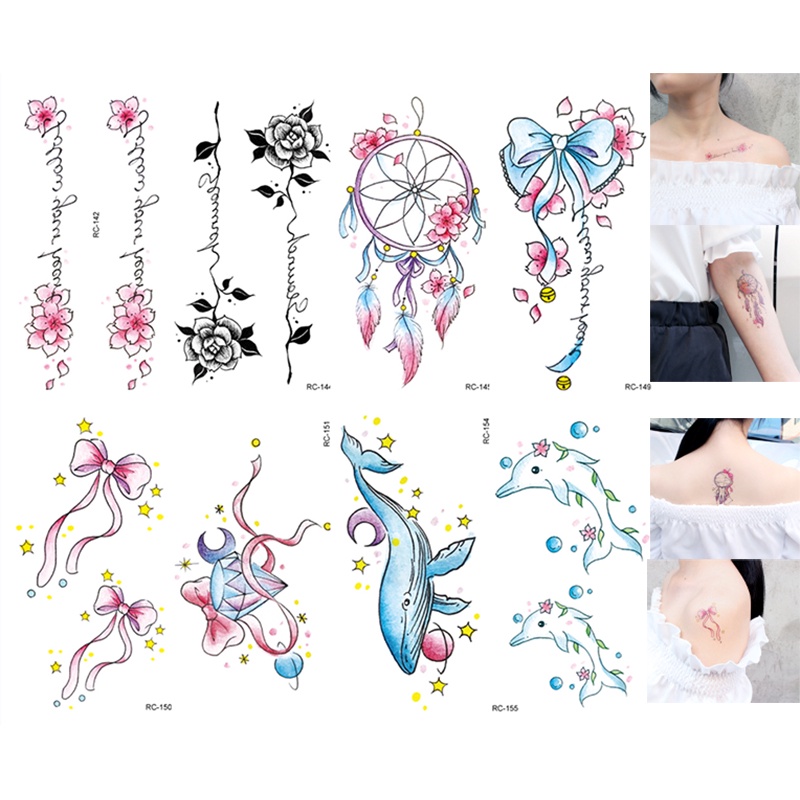 Small Fresh Tattoos&Waterproof&Long-lasting Tattoo Stickers | Shopee ...
