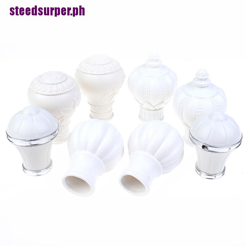 『Surper』2Pcs Curtain Rod Cap Finials Plastic Vintage Drapery Rail Ends ...