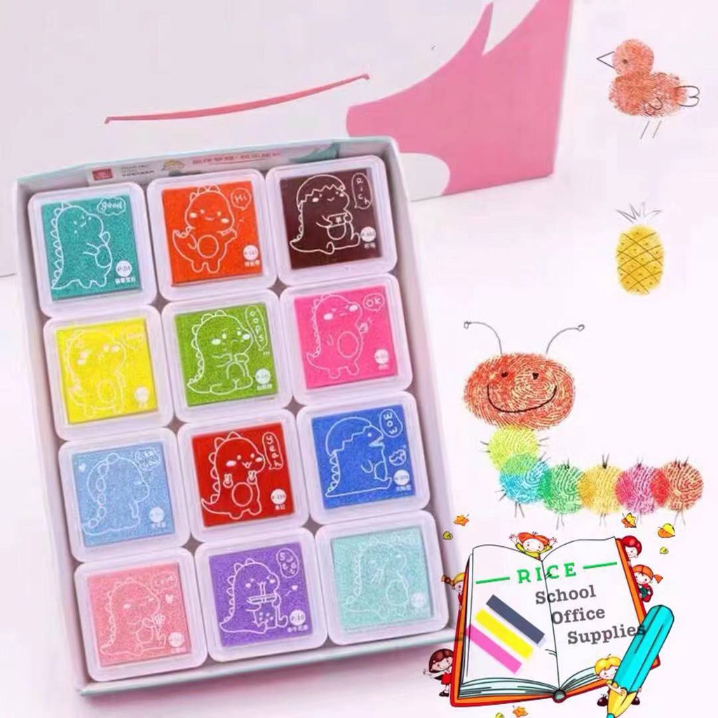 12in1 Colorful Stamp Pad Ink Pad | Shopee Philippines