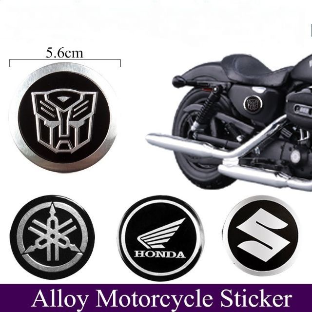 Motorcycle Sticker 3D Aluminum Alloy Logo Round Decorative Decal ...