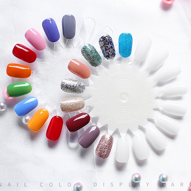 Color Charts Nail Arts False Nails Chart Oval Shape Pads Polish For ...
