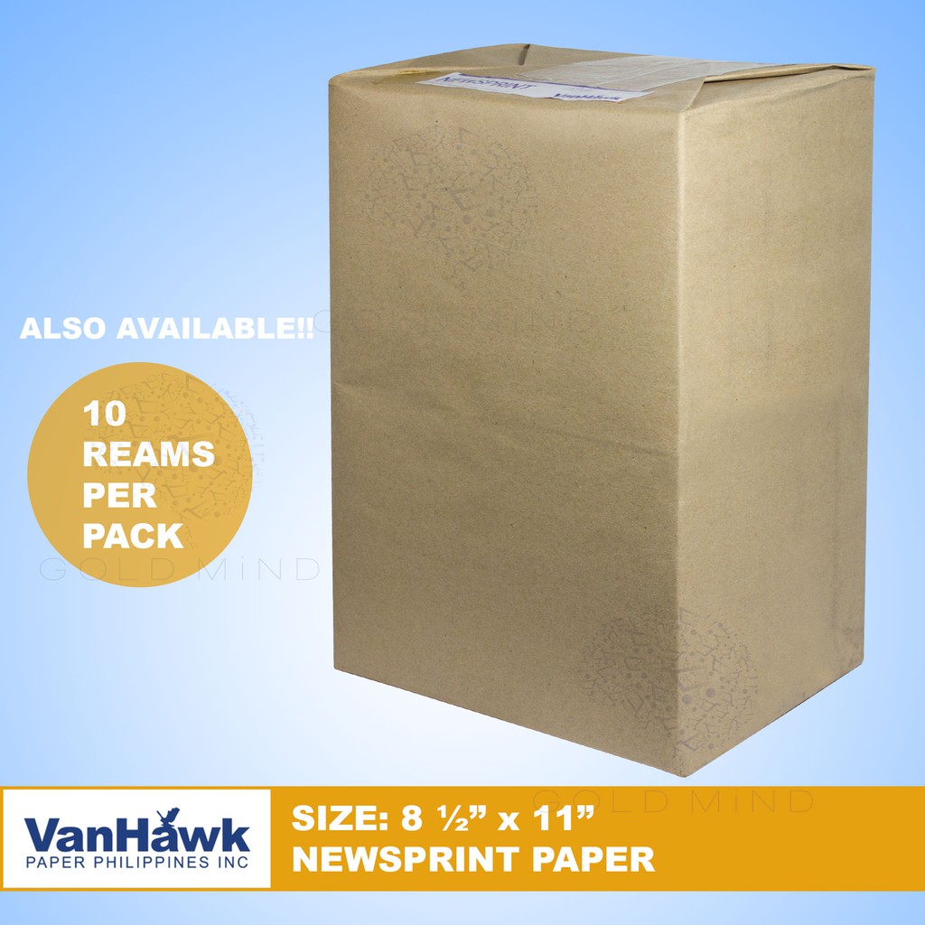 Van Hawk Newsprint Paper 8-1/2" X 11" (10 Reams 5000 Pcs) Yellow ...