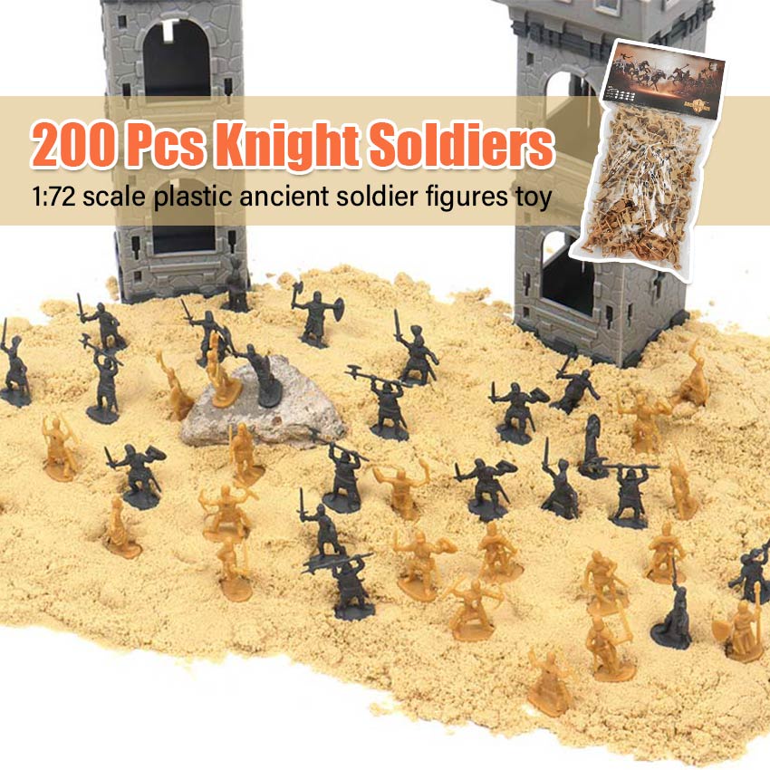 200Pcs/set Plastic Medieval Knight Soldier Toys Action Figure Dioramas ...