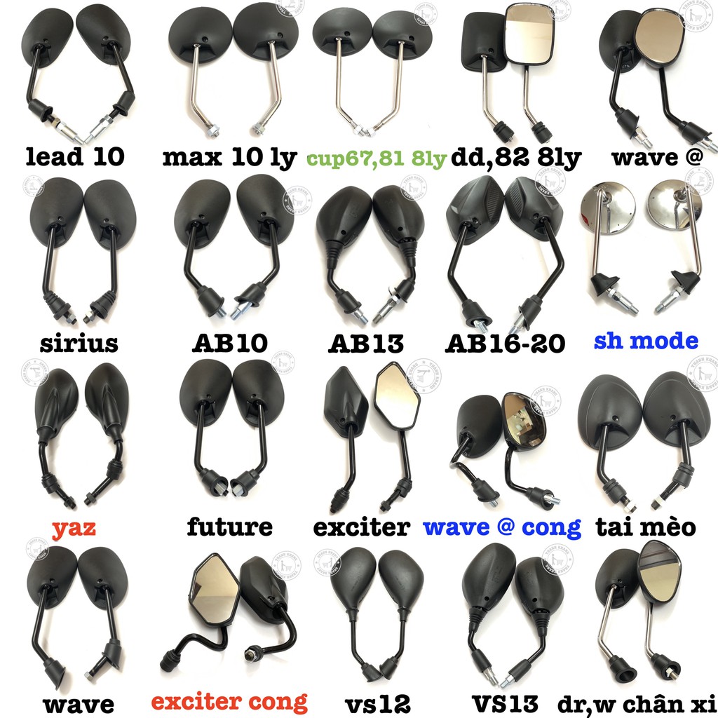 Common motorcycle rearview mirror (glasses, glass) - easy to install ...