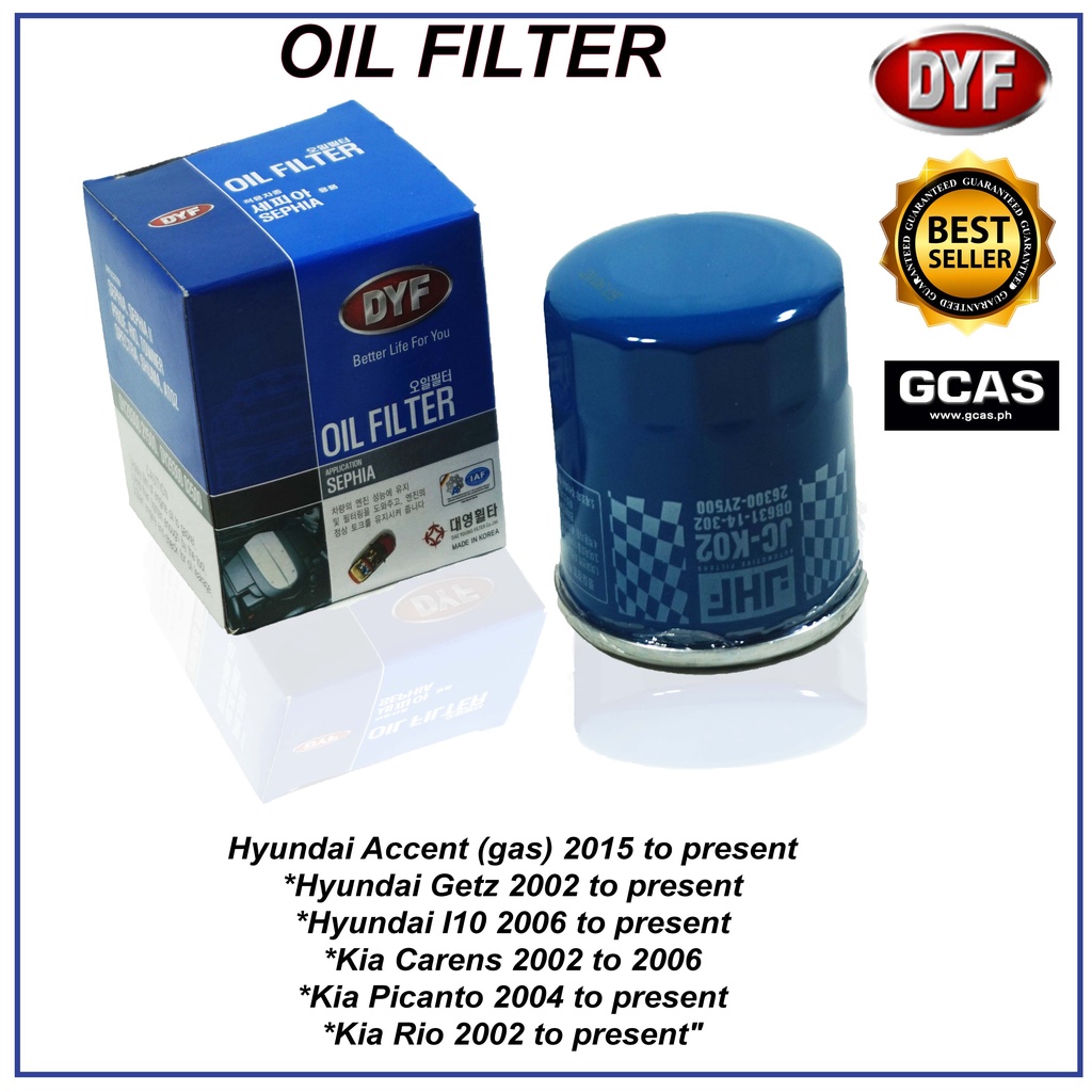 HYUNDAI Oil Filter for Hyundai Accent, Getz, Eon, i10, Kia Rio, Carens ...