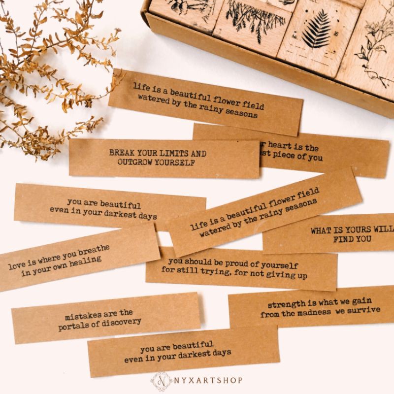 12pcs Quotes and Poetry Lines Kraft Stickers for Journal Scrapbook ...