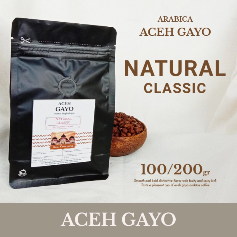 Arabica Aceh Gayo Natural Classic Coffee Bean, Powder 100-200gr ...