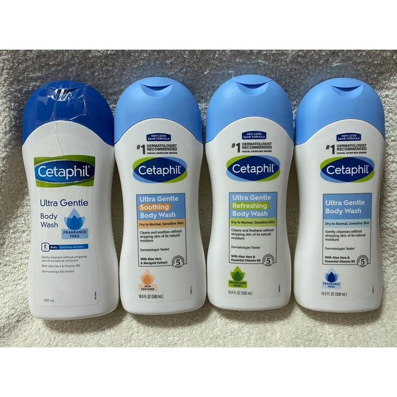 Cetaphil Ultra Gentle Body Wash -Fragrance Free/Refreshing Scent 500ml ...