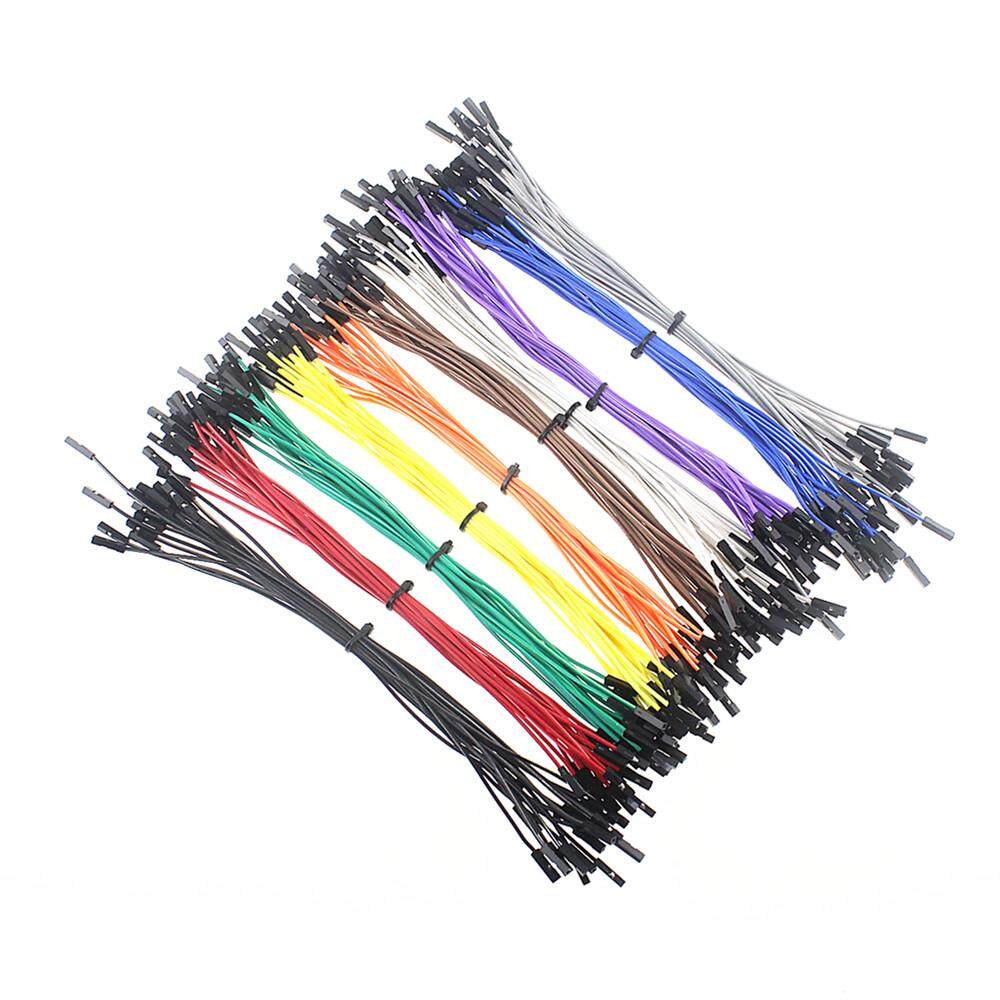 100pcs 1p to 1p 20cm 5 Colors Female to Female Jumper Wire Dupont Cable ...