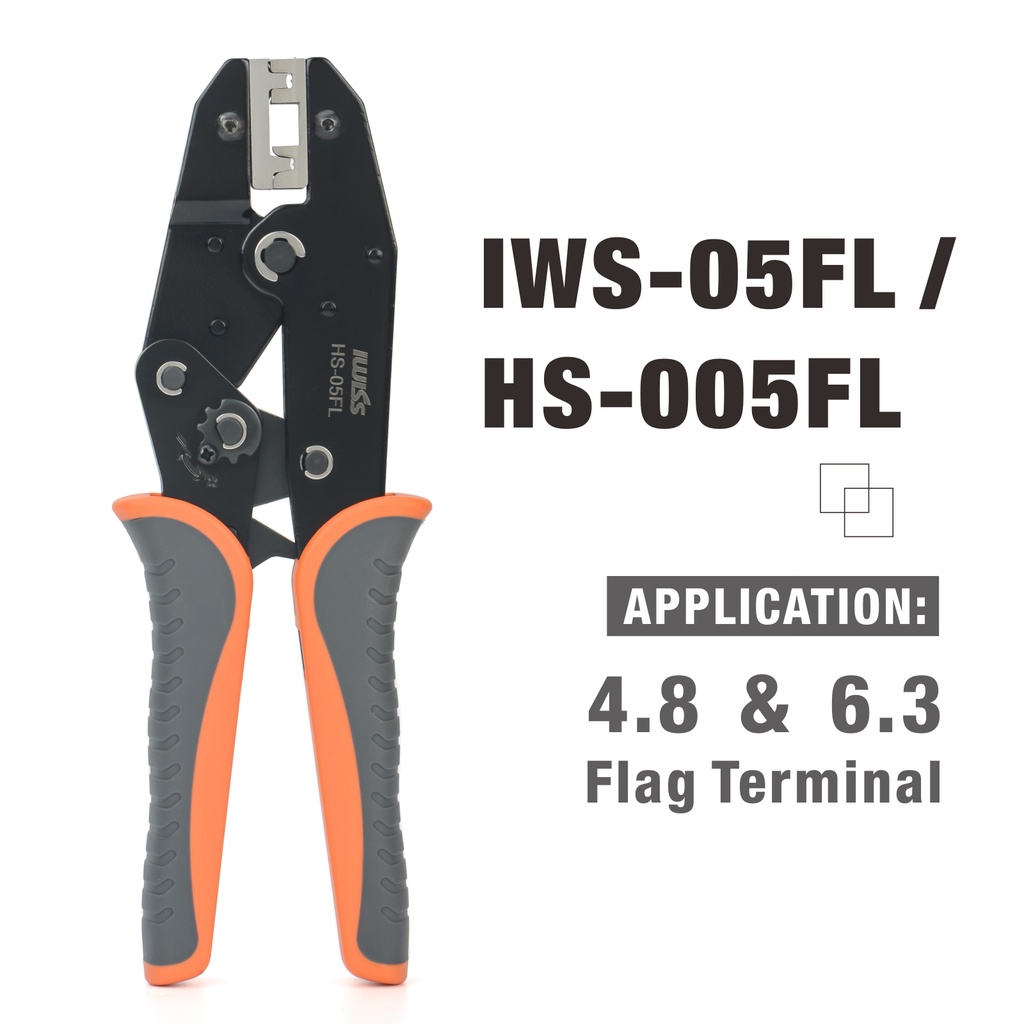 IWISS HS-05FL L-Shaped Elbow 4.8/6.3 Flag Type Wire Clamp Insert Spring Bare Terminal Crimping ...