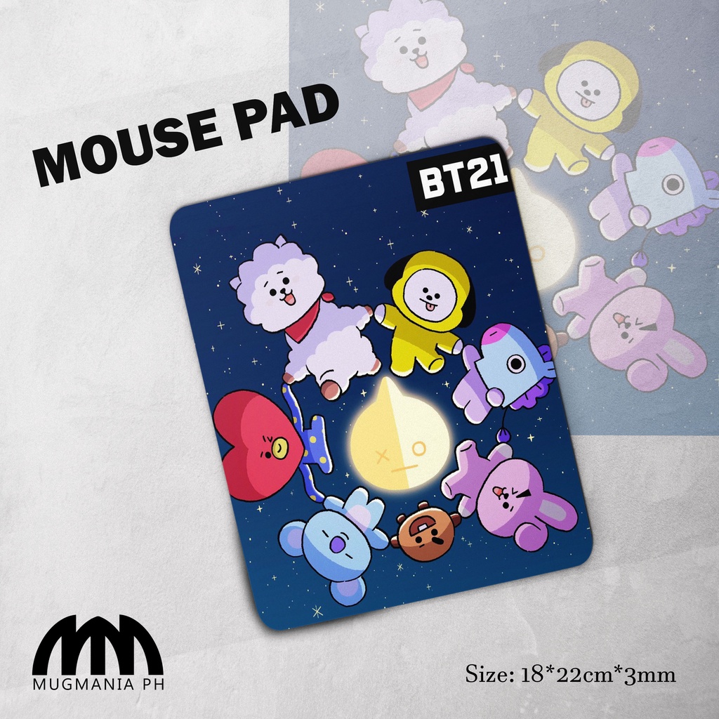 BTS x BT21 Mouse Pad - Mugmania - BTS x BT21 Character - BT21 Mouse Pad ...