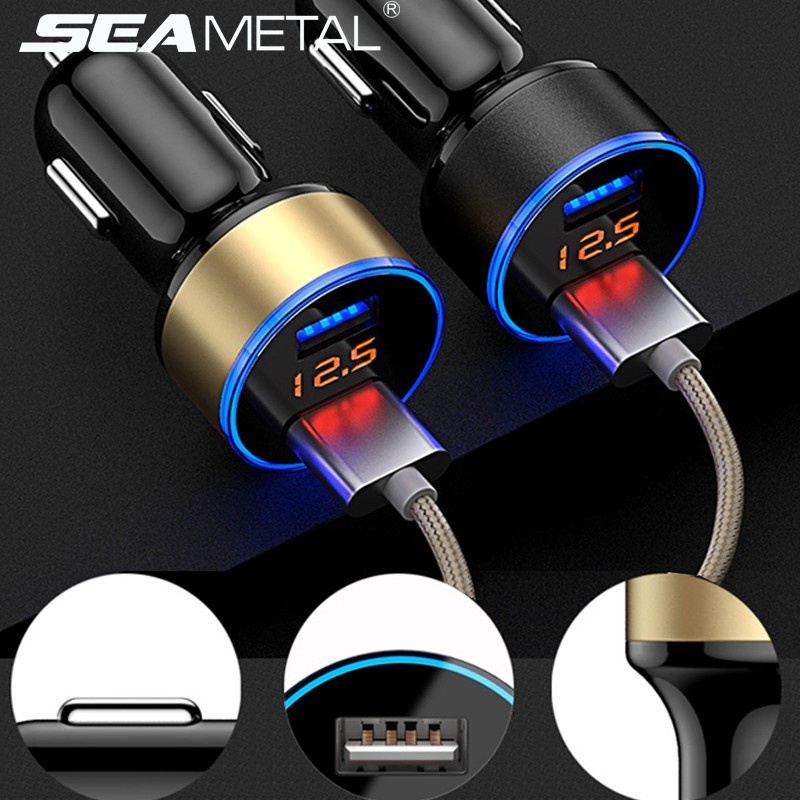 SEAMETAL 3.1A Car Charger Fast Charging USB Socket 12V/24V Fast Charger ...