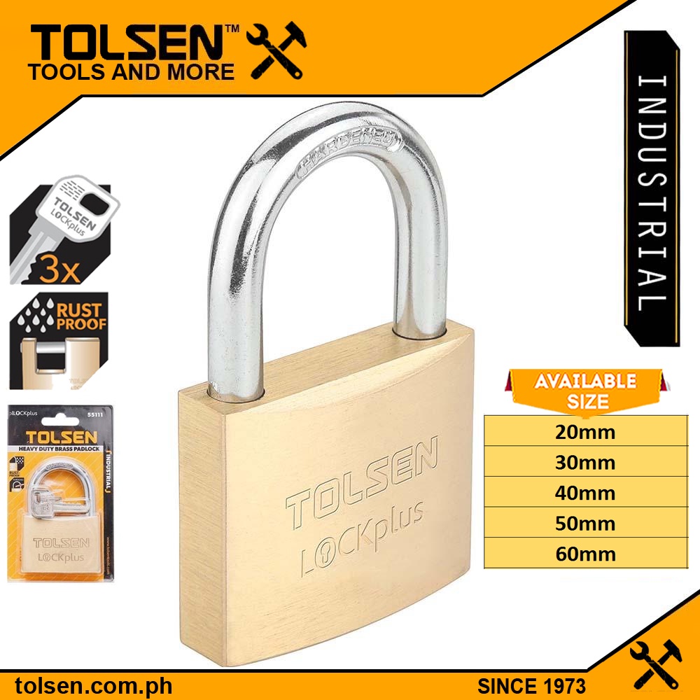 Tolsen Industrial Brass Padlock (20mm - 50mm) | Shopee Philippines