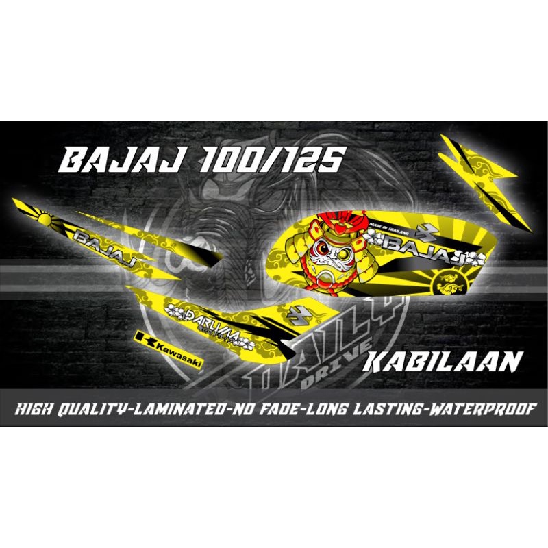 KAWASAKI BAJAJ CT100/125 DARUMA STOCK SIZE DECAL DESIGN | Shopee ...