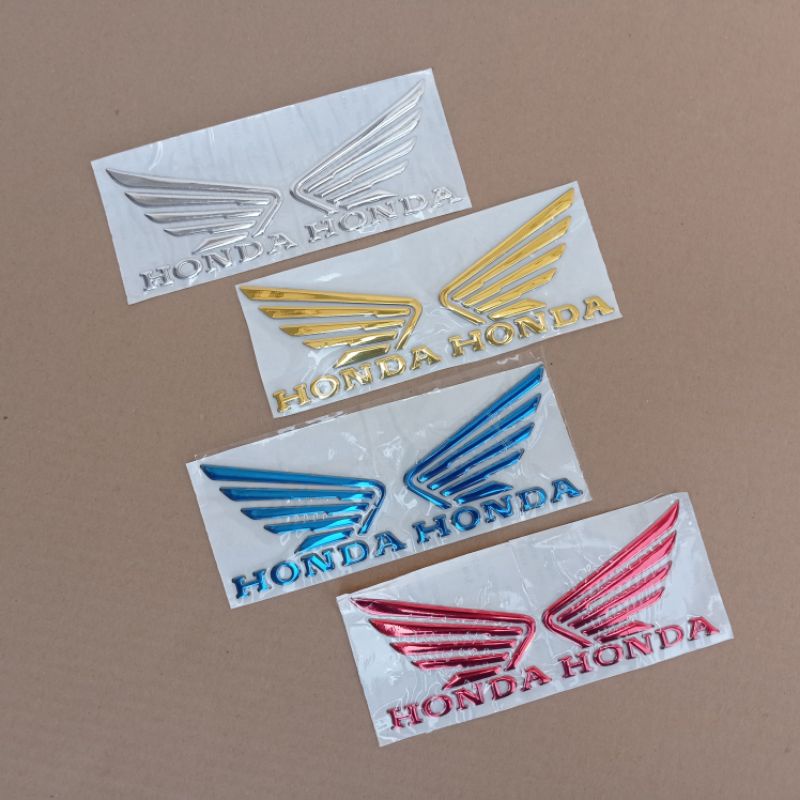 Honda Motorcycle Wing Logo 3D Embossed Stickers (Pair Left and Right ...