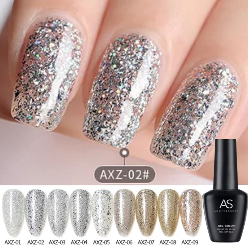 [COD] Silver Gold Glitters Star Diamond Gum AXZ AS Another Sexy Gel Polish 15ML | Shopee Philippines