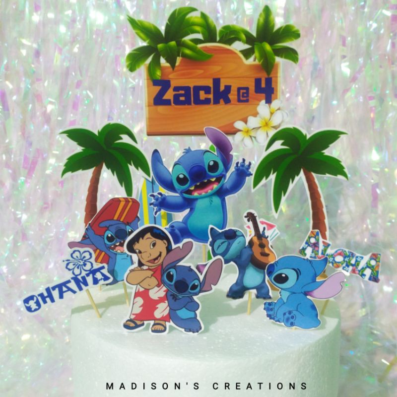 Stitch Lilo & Stitch Cake Topper/Banner, Backdrop Set (Personalize ...