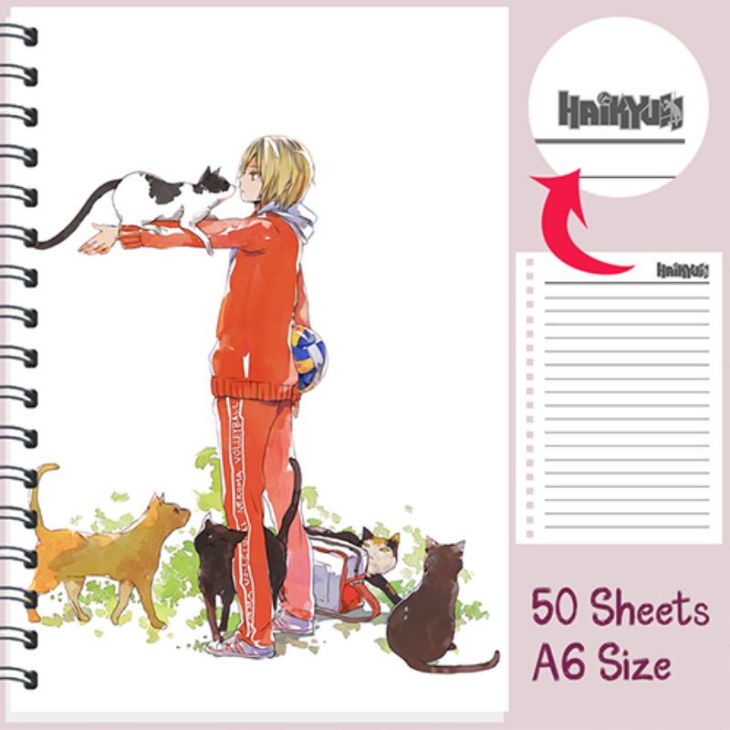 (Small Size) 49 Designs Matte A6 Size Haikyuu!! Anime Notebook Haikyuu ...