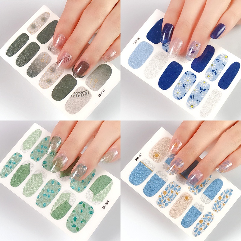 Korean Fashion Nail Stickers Beautiful Girl Flower Daisy nail sticker ...