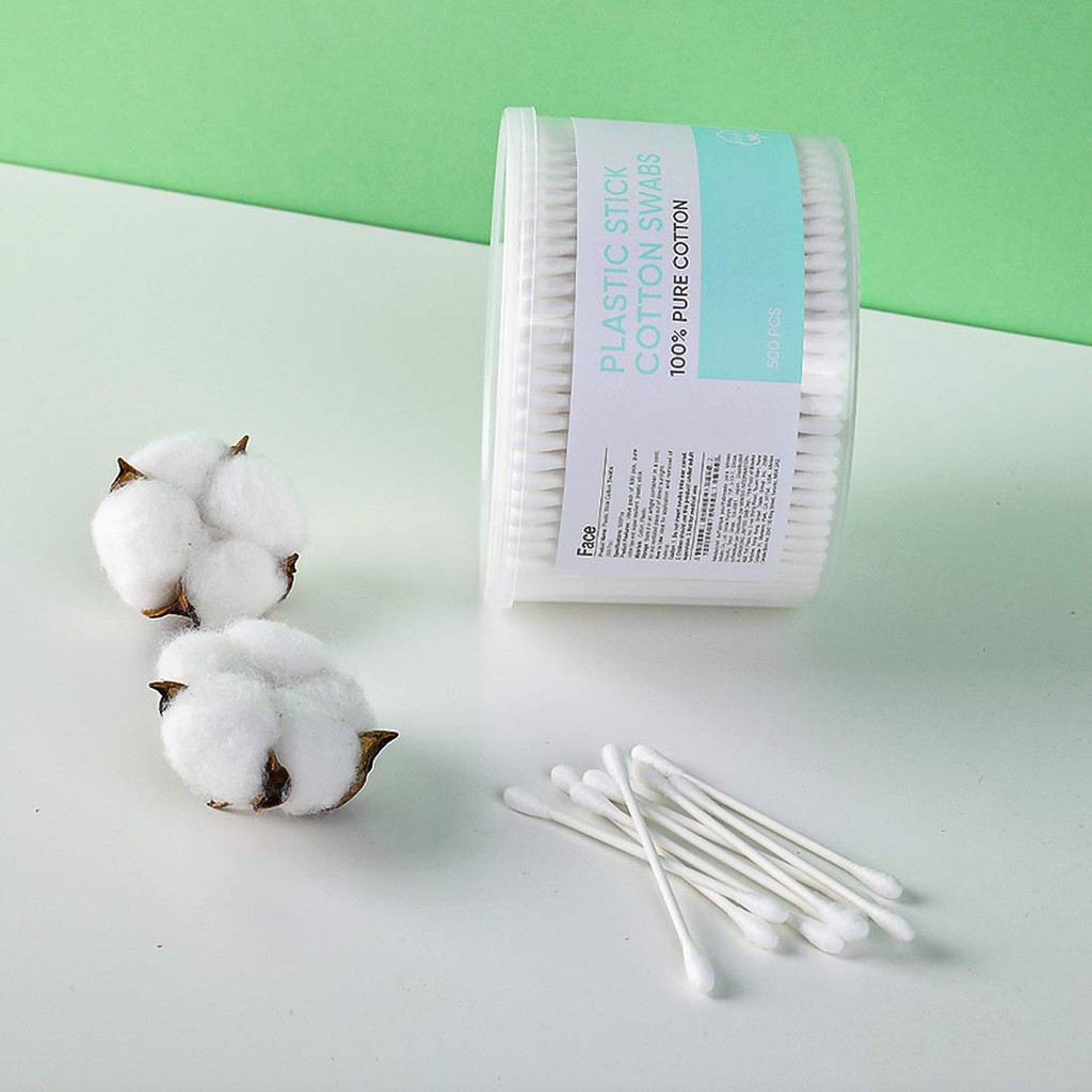 Miniso Cotton Swabs QTips 200/300/800pcs, Plastic Stick 500pcs Paper ...