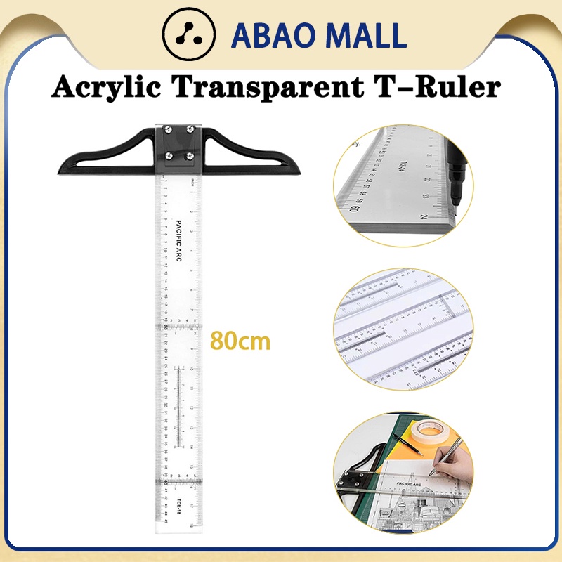 80cm T Square Ruler Transparent T-Ruler for Art Framing and Drafting ...