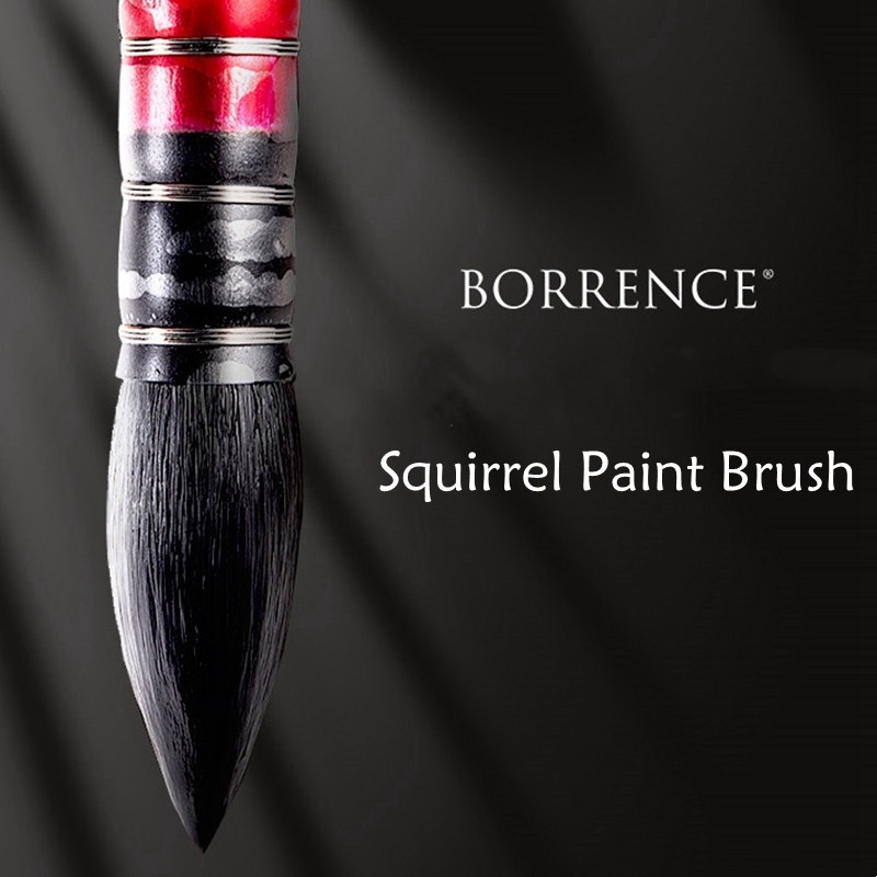 Borrence Squirrel Hair Watercolor Paint Brush Professional Pointed Wash ...
