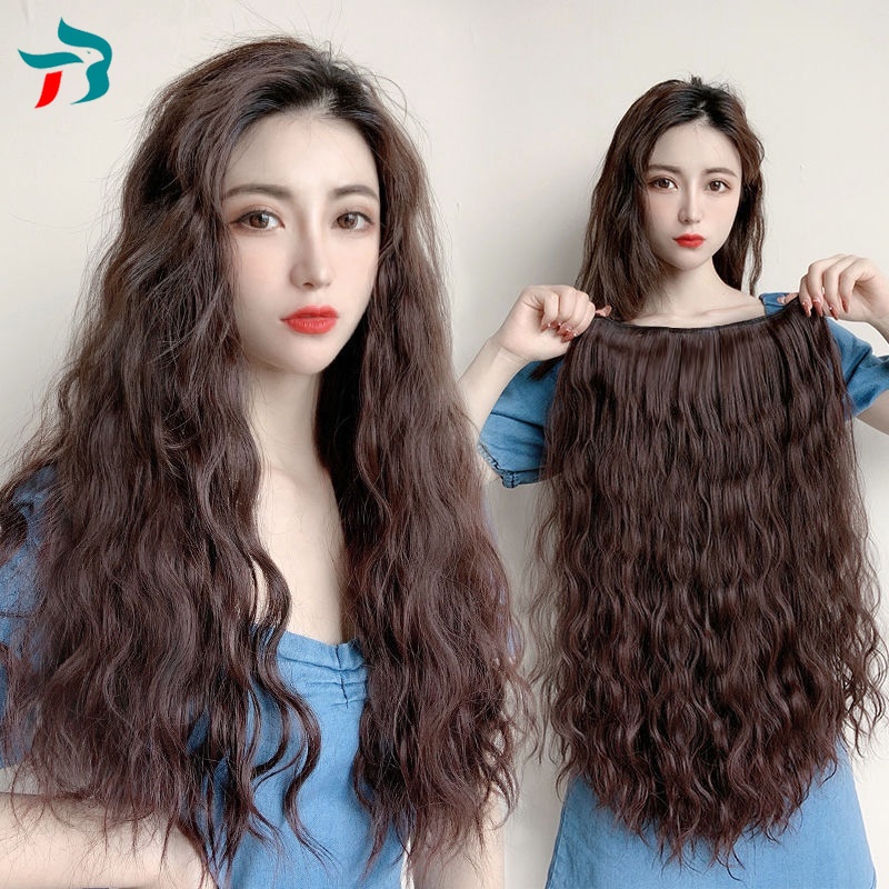 Wig Long Curl U-shaped Big Wave Fluffy One Piece Invisible Wool Curl ...