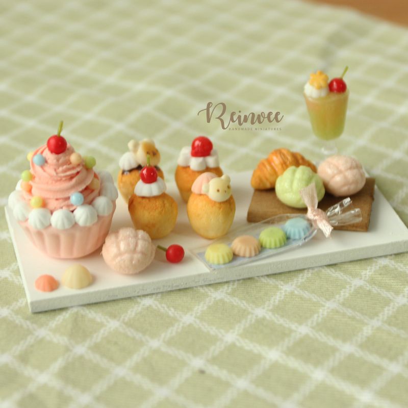 Miniature Clay Food Bakery Food Cute Bread Dollhouse Sylvanian Families ...
