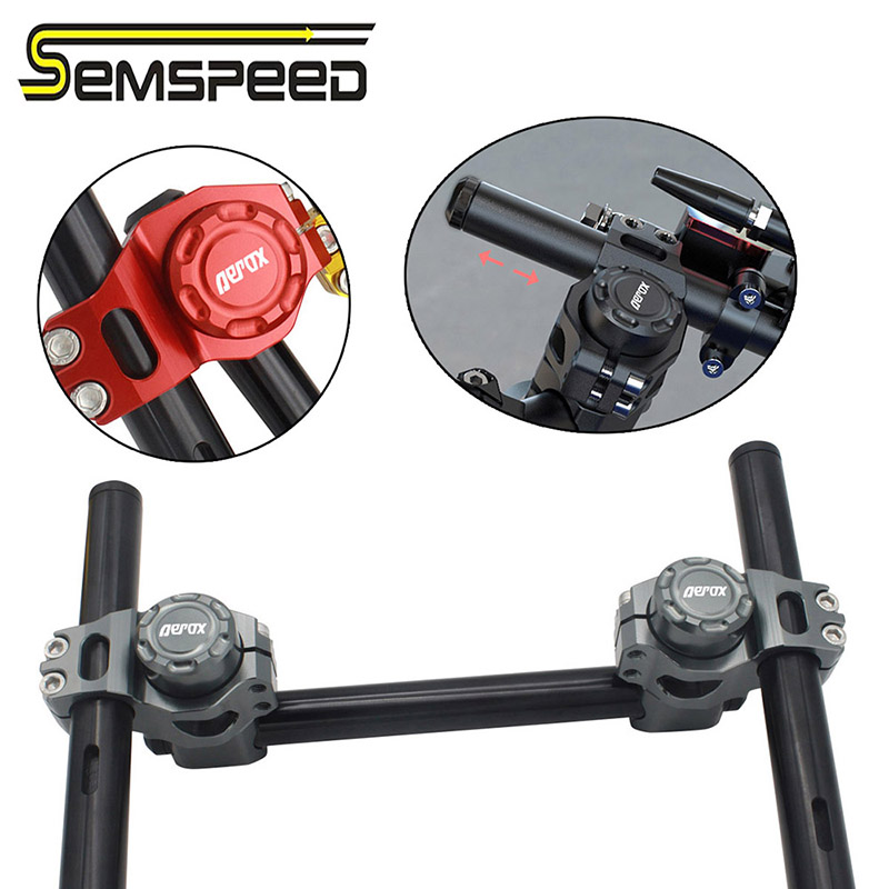 SEMSPEED Aerox Motorcycle CNC 7/8 22mm Handlebar Handle Bar Fork Tube Clip On For Yamaha NVX ...