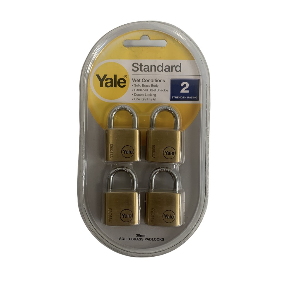 Yale Y110 4 pcs. Keyed-Alike Outdoor Series Wet Conditions Solid Brass ...