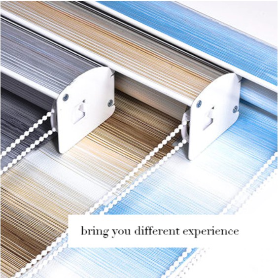 Roller Blinds Tri-Color Layer Shade Graduated Color Light Filtering ...