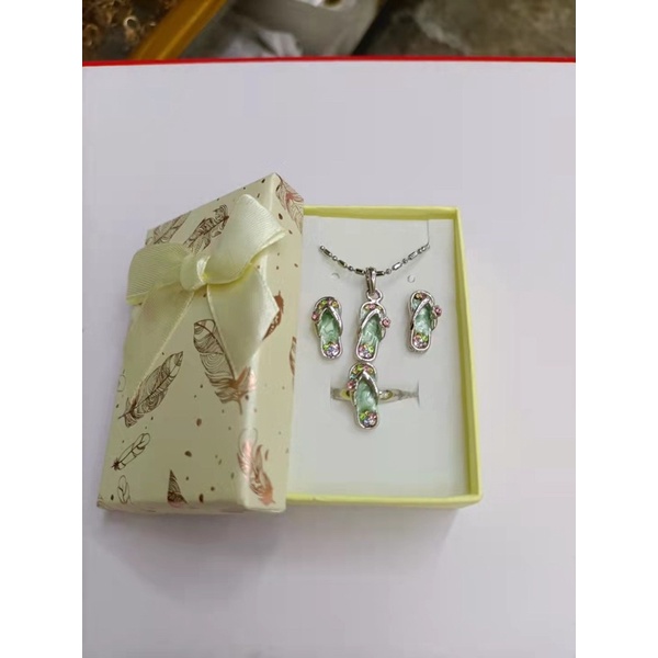 Mega Cheap Sale!!! 925 Silver Jade Slippers Jewelry Set 3in1!! 3 ...