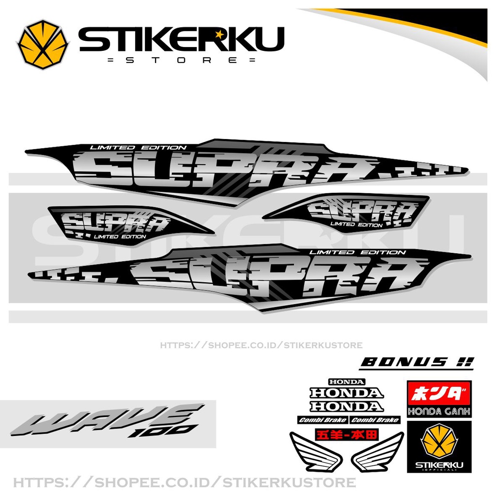 Striping SUPRA FIT NEW/ STOCK DECAL WAVE 100 S / STICKERS / STICKER ...