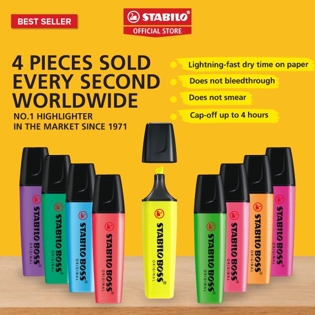 STABILO BOSS Original Highlighter Pen Color Set Marker School Office ...