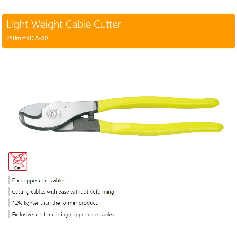 10 Inch Cable Cutting Pliers - King TTC - OCA-60 - Made In Japan | Shopee Philippines