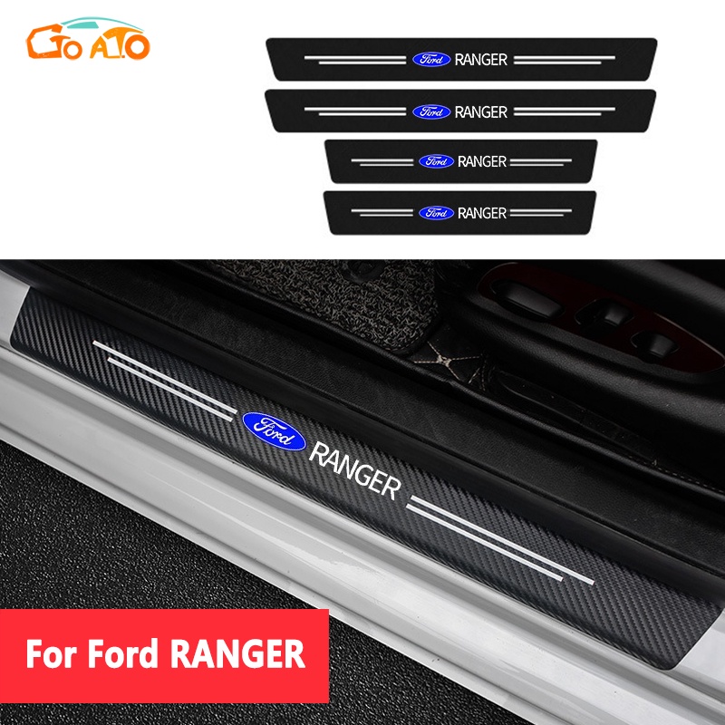 GTIOATO For Ford Ranger 4PCS Car Door Sill Protector Carbon Fiber Auto ...