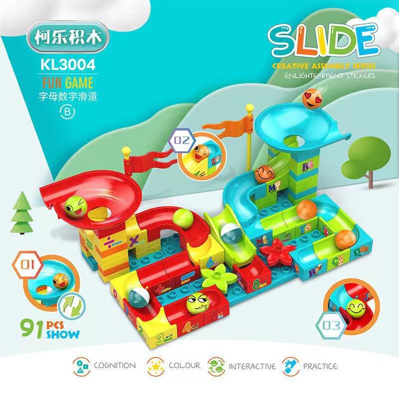 Educational Alphanumeric New Candy Color Smiley Slide Blocks Creative ...