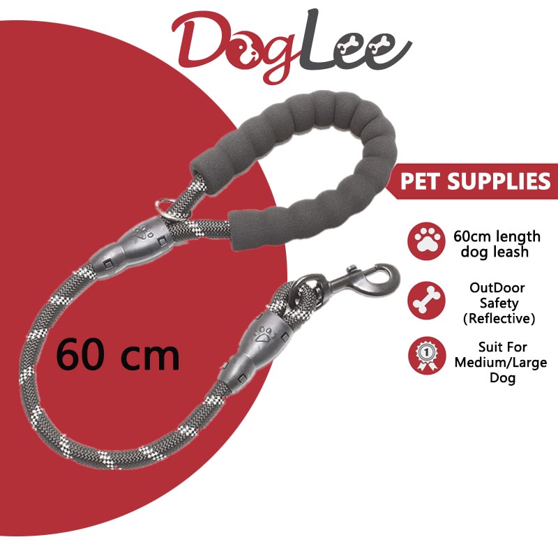 Dog Leash with Comfortable Padded Handle and Reflective 60 cm Threads ...