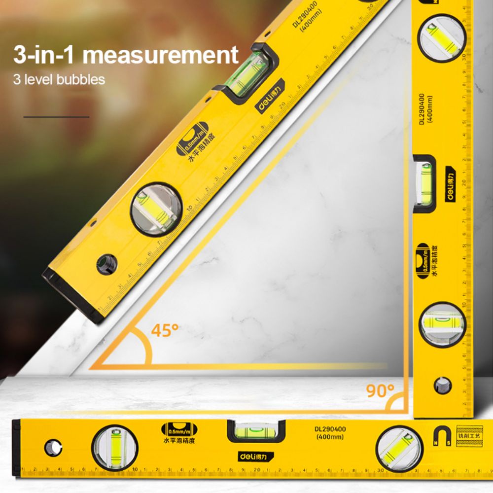 Deli 30-100CM Magnetic Level Bar Mini Spirit Level Bar with Magnet ...