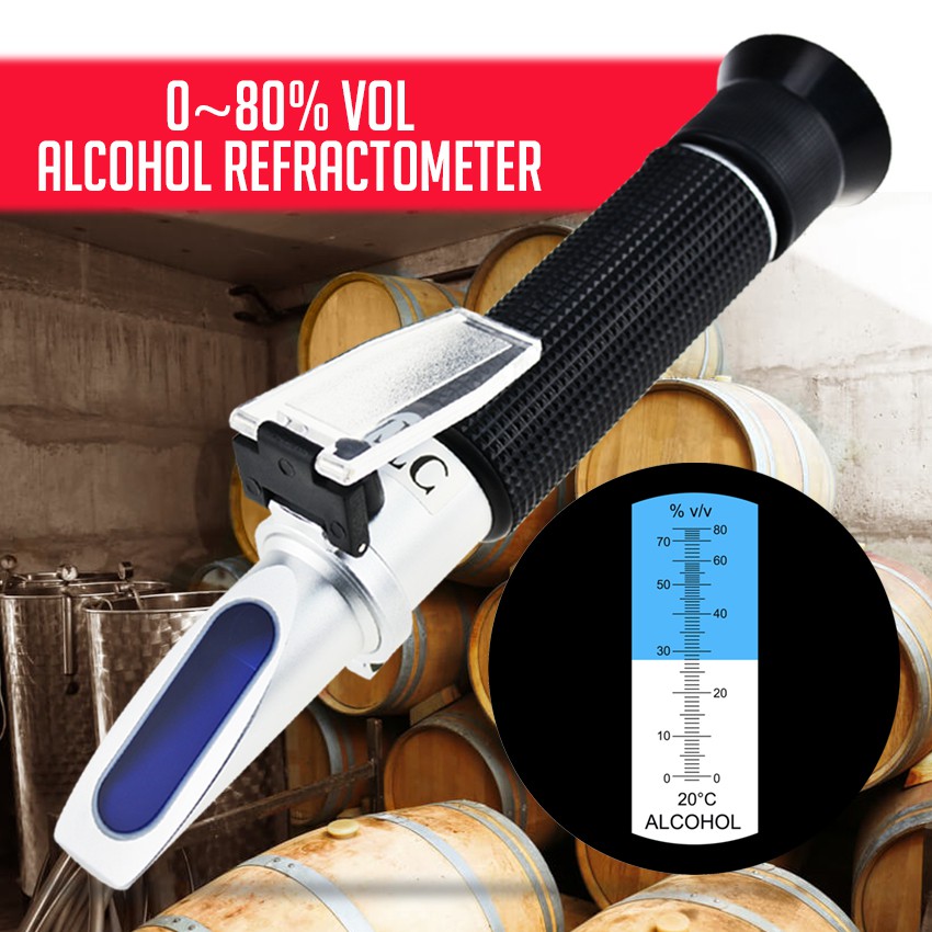 Alcohol Refractometer ATC 0~80% VOL Volume, Optical Concentration ...