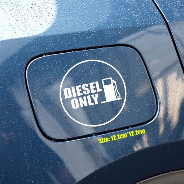[GS-024] 12.1cm x 12.1cm Diesel Only Vinyl Funny Car Decals Fuel Fuel ...