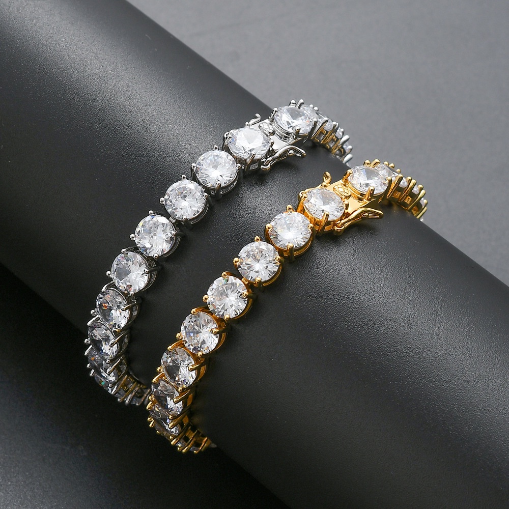 8mm Single Row Bracelet Copper Micro-Inlaid Zircon European American ...