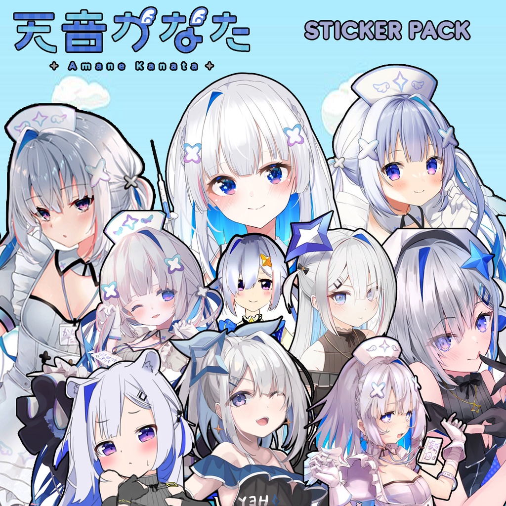 Kanata Amane Hololive Vtuber Sticker Pack / Anime Sticker Pack | Shopee ...