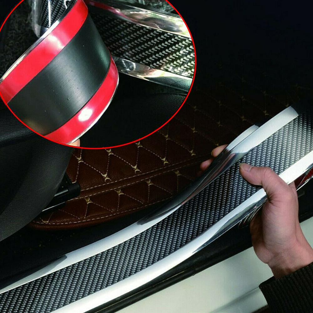 Car Styling Door Sill Protector Carbon Fiber Moulding Strip Trim Anti ...