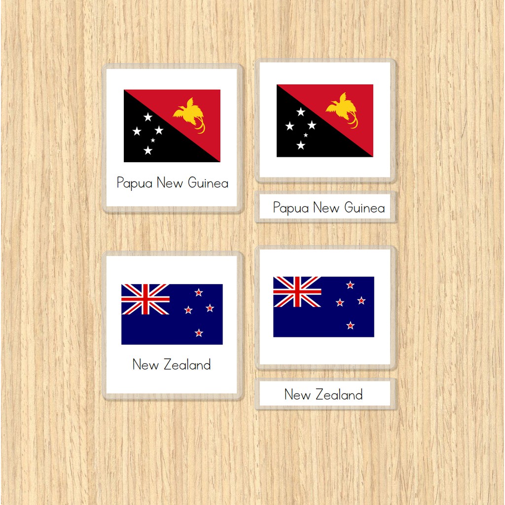 Montessori Three Part Cards Flags of countries in AUSTRALIA | Shopee ...