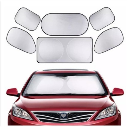 6pcs Set Car Interior Window Sun Shade Windshield UV Heat Shield Block ...